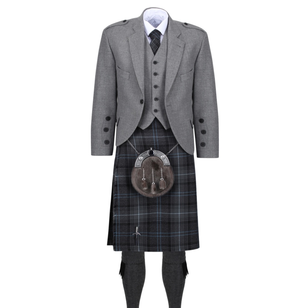 Highland Granite Blue Light Grey Tweed Jacket - Smiths of Greenock